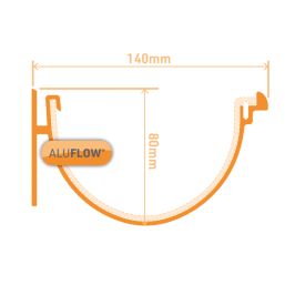 Aluflow Aluminium Half Round Deep Gutter Length White 115mm x 2m - Screwfix