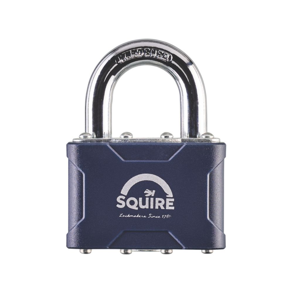 Squire 39KA Laminated Steel Weatherproof Padlock 50mm - Screwfix