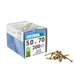 Optimaxx PZ Countersunk Wood Screws 5mm x 70mm 200 Pack - Screwfix