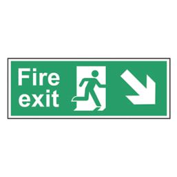 Essentials Non Photoluminescent "Fire Exit Man Down Right Arrow" Sign ...