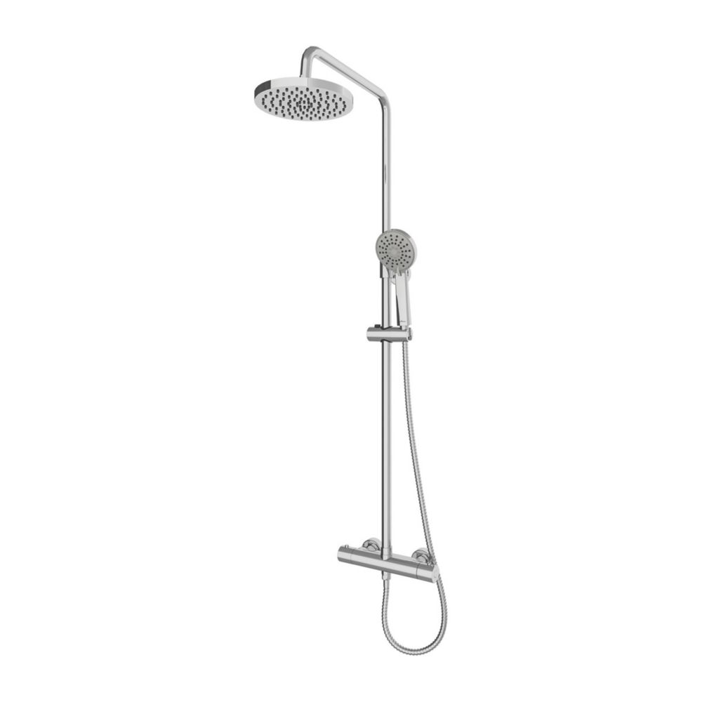 Gainsborough Round Dual Outlet HP Rear-Fed Exposed Chrome Thermostatic ...