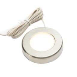 VEW Galaxy Round LED Cabinet Light Steel 2.6W 182lm - Screwfix
