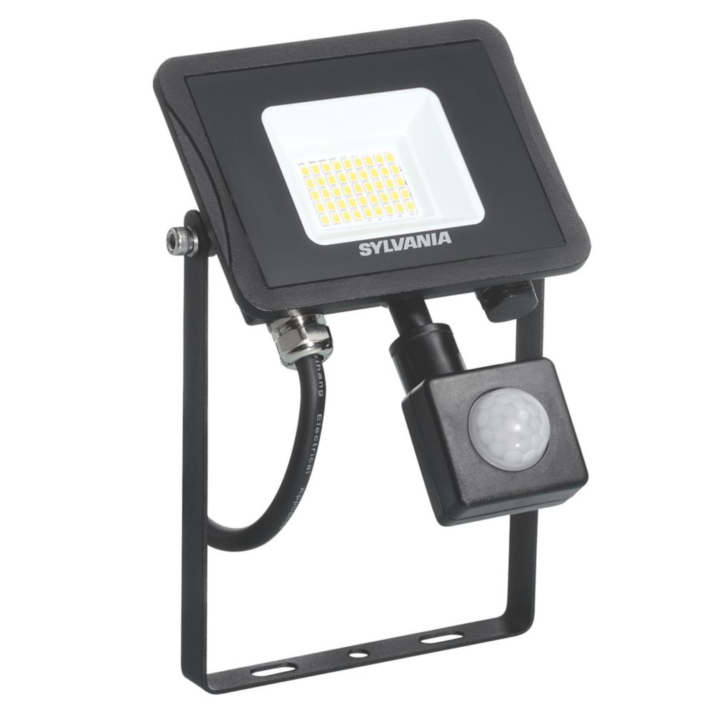 Sylvania SylFlood Outdoor LED Floodlight With PIR Sensor Black 10.5W ...