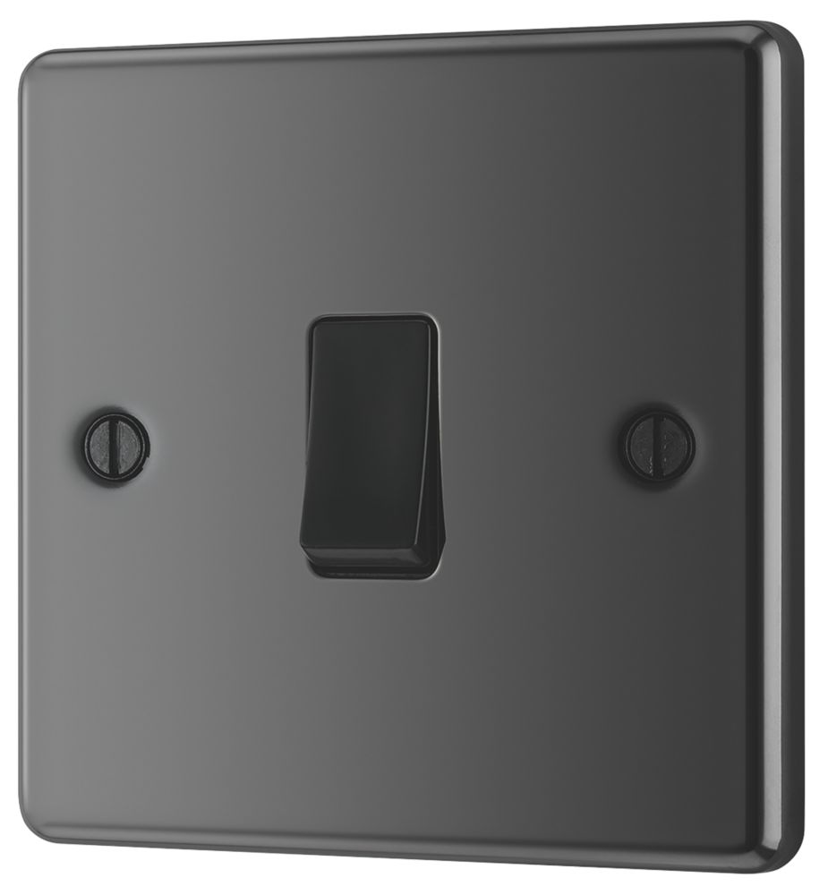 LAP 10AX 1-Gang 2-Way Light Switch Black Nickel with Black Inserts ...