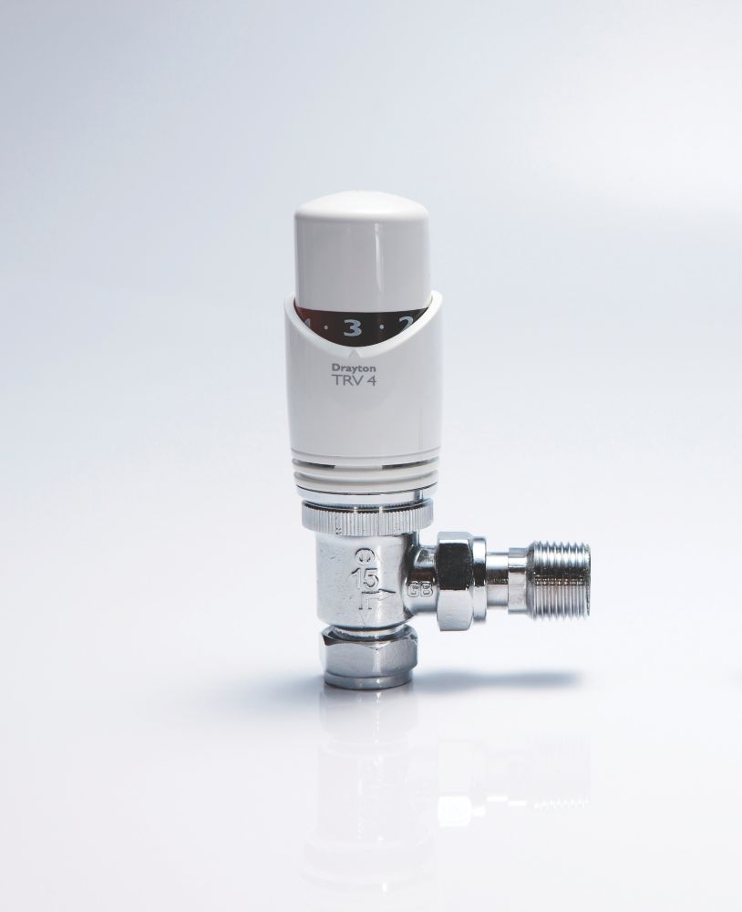 Drayton TRV4 White Angled Thermostatic TRV 15mm x ½" | Thermostatic ...
