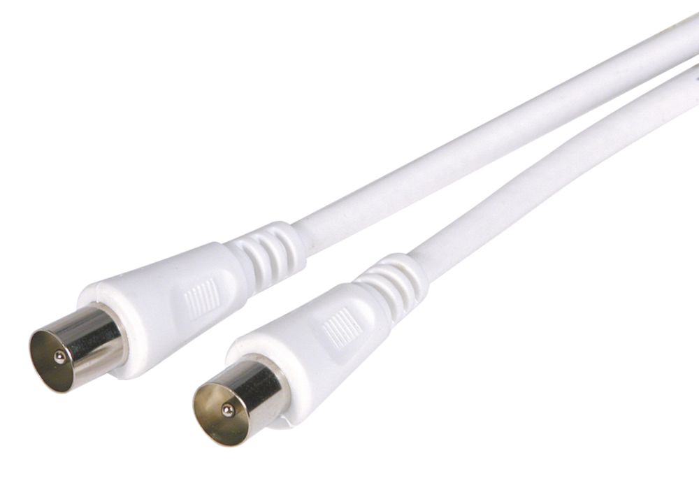 Right Angle Coax Connector 2M Metre Rght Angle Angled RF TV Aeral Lead ...