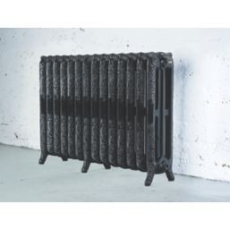 Arroll 760mm x 1154mm 6879BTU Black / Silver Cast Iron 3 Column ...