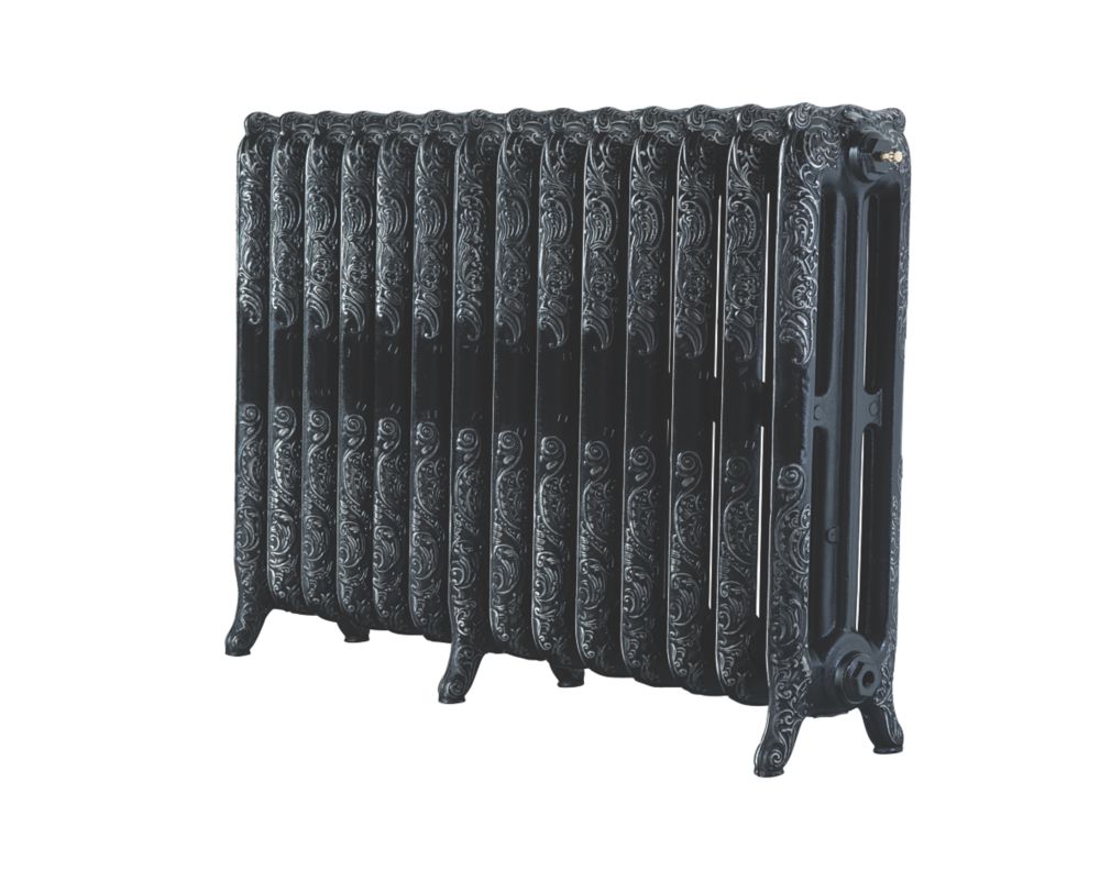 Arroll 760mm x 1154mm 6879BTU Black / Silver Cast Iron 3 Column ...