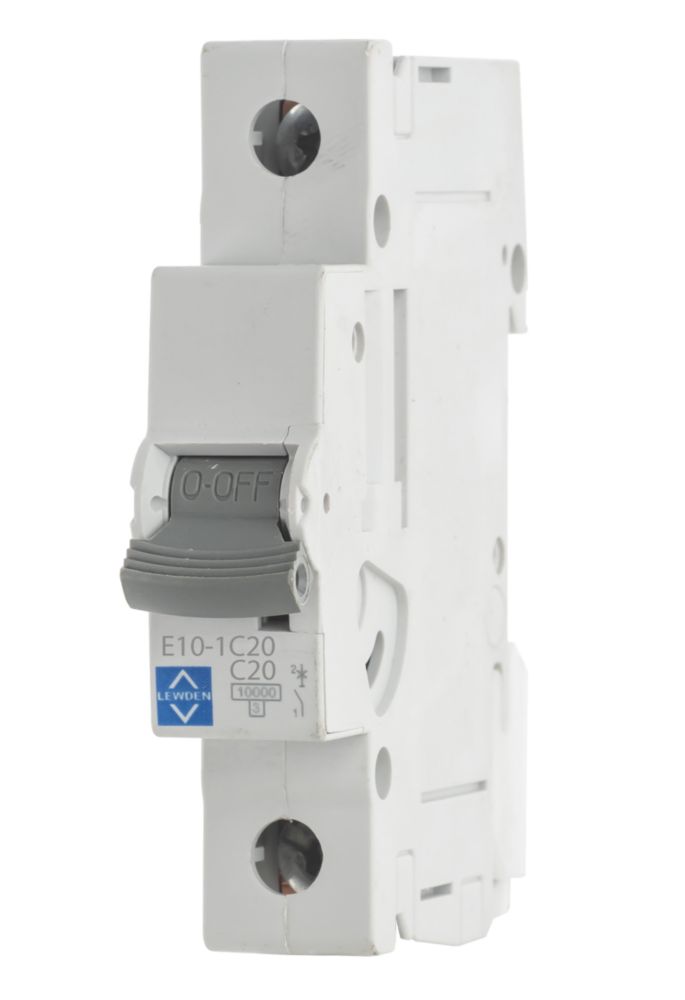 Lewden E10 20A SP C Curve MCB - Screwfix