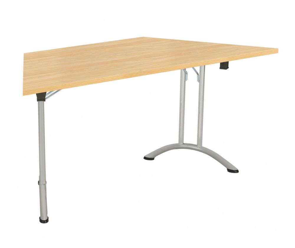 TC Group One Union Trapezoidal Folding Table Nova Oak/Silver 1600mm x ...