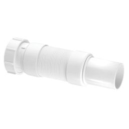 McAlpine Flexcon6 Flexible Waste Pipe Fitting White 40 x 210mm - Screwfix