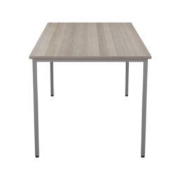 TC Group Rectangular Office Table Grey Oak/Silver 1600mm x 800mm - Screwfix