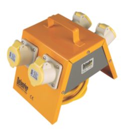 Defender 16A 4-Way Splitter Box 3m 110V - Screwfix