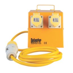 Defender 16A 4-Way Splitter Box 3m 110V - Screwfix