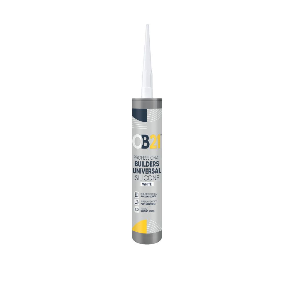 OB21 Professional Builders Universal Silicone White 310ml - Screwfix
