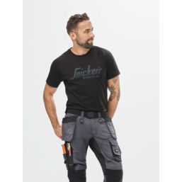 Snickers 2590 Logo Short Sleeve T-Shirt Black 2X Large 52" Chest - Screwfix