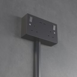 D-Line 2-Gang Surface Pattress Black Back Boxes 28mm 10 Pack - Screwfix