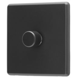 Arlec 1-Gang 2-Way LED Dimmer Switch Matt Black - Screwfix
