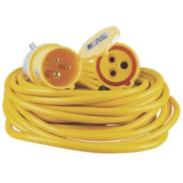 Defender Yellow 110V 16A Extension Lead 14m x 1.5mm² - Screwfix