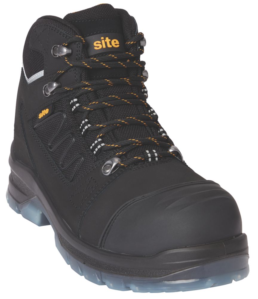 Site Natron Size 8 Black Waterproof Steel Toe Cap Safety Boots - Screwfix