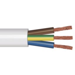 Time 3093Y White 3-Core 1mm² Heat Resistant Cable 50m Drum - Screwfix