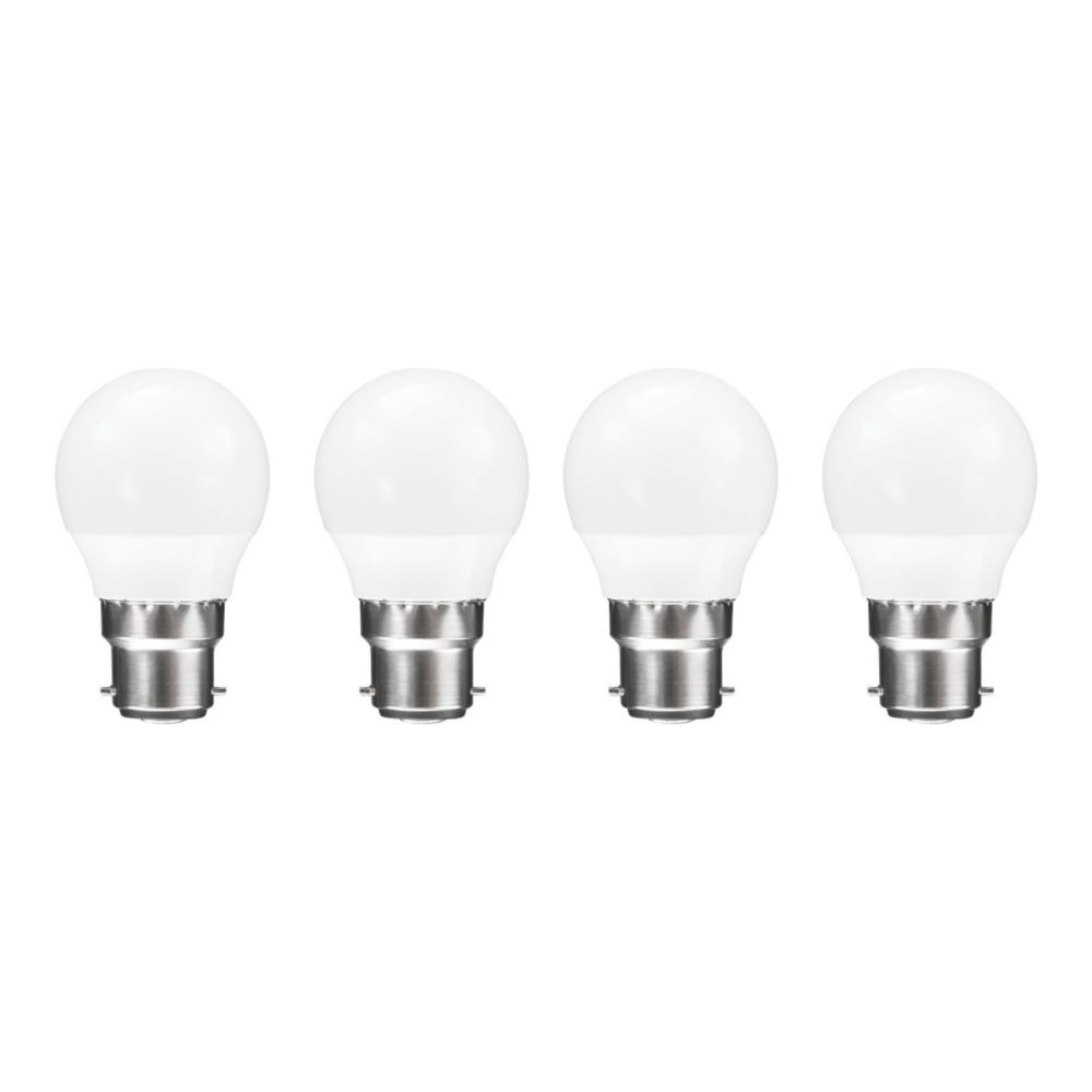 Essentials B22 Mini Globe LED Light Bulb 470lm 4.2W 4 Pack - Screwfix