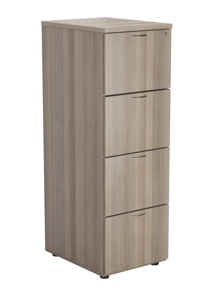 TC Group Essentials 4-Drawer Filing Cabinet Grey Oak 464mm x 1390mm ...