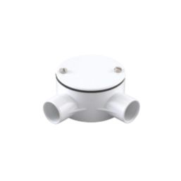 Tower 2 Way 20mm Angle Box White - Screwfix