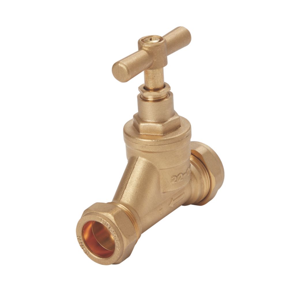 Flomasta Brass Stop Cock 22mm x 25mm - Screwfix