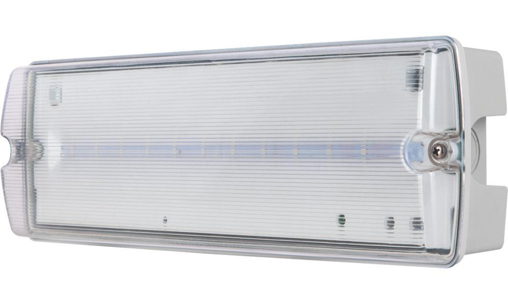 Luceco Tempus Outdoor Maintained Emergency Rectangular LED Bulkhead ...