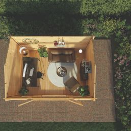 Mercia Home Office Director 12' 6" x 9' (Nominal) Apex Timber Log Cabin ...