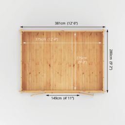 Mercia Home Office Director 12' 6" x 9' (Nominal) Apex Timber Log Cabin ...