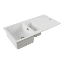 Carysil TD150-WH 1.5 Bowl Granite Composite Kitchen Sink White ...