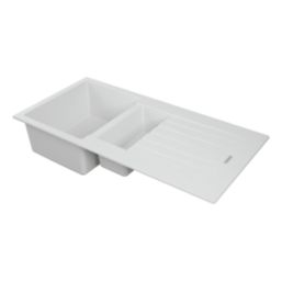 Carysil TD150-WH 1.5 Bowl Granite Composite Kitchen Sink White ...