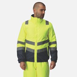 Regatta Pro Hi Vis Bomber Jacket Yellow/Navy 3X Large 58" Chest - Screwfix