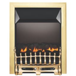 Focal Point Blenheim Brass Rotary Control Gas Inset Flueless Fire 497mm ...