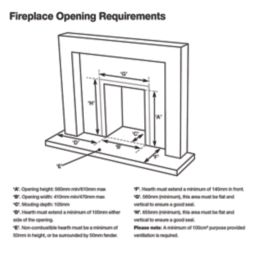 Focal Point Blenheim Brass Rotary Control Gas Inset Flueless Fire 497mm ...