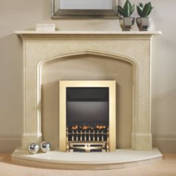 Focal Point Blenheim Brass Rotary Control Gas Inset Flueless Fire 497mm ...