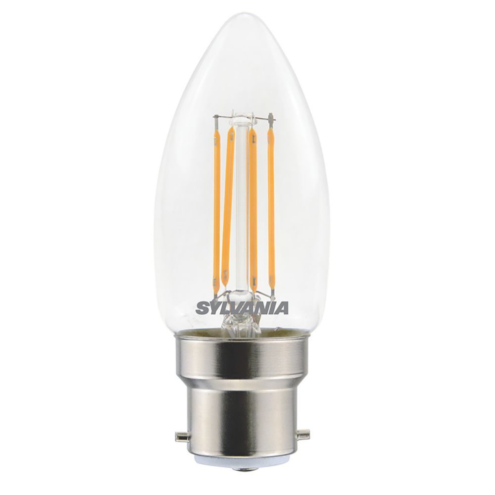 Sylvania Toledo Retro B22 Candle LED Light Bulb 470lm 4.5W - Screwfix