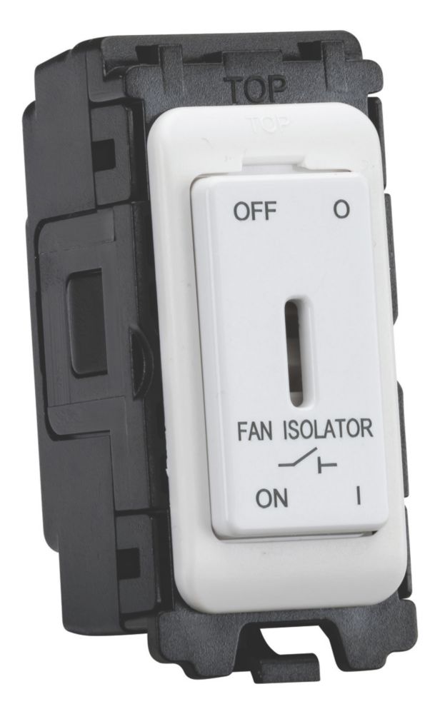 Knightsbridge Key Operated 10A Grid 3-Pole Fan Isolator Switch White ...