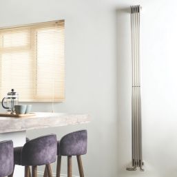 Time Venetian 2000mm x 130mm 2613BTU Matt Chrome Vertical Designer ...