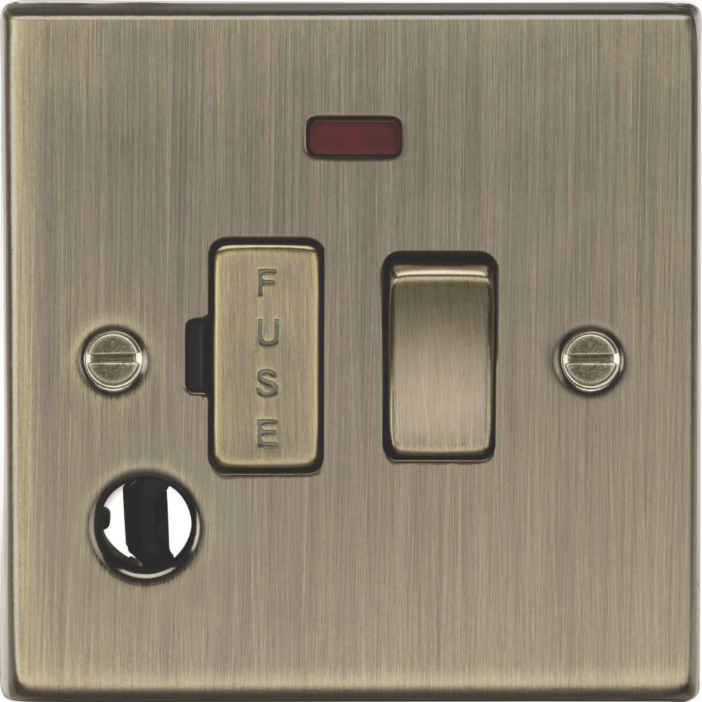 Knightsbridge 13A Switched Fused Spur & Flex Outlet with LED Antique ... Knightsbridge 13A Switched Fused Spur & Flex Outlet with LED Antique ...