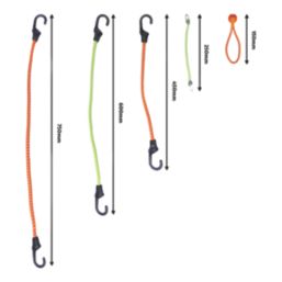 Smith & Locke Bungee Cord Set 10 Pieces - Screwfix