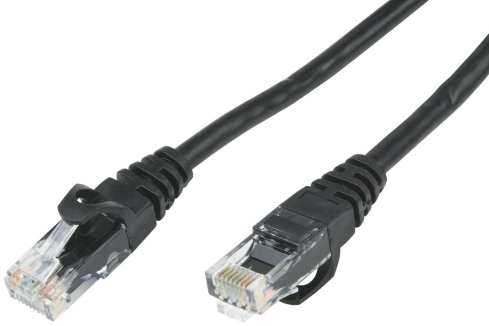 Philex Black Unshielded RJ45 Cat 6 Ethernet Cables 1m 10 Pack - Screwfix