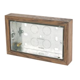Varilight 2-Gang Surface Pattress Medium Oak Double Wall Box 25mm ...