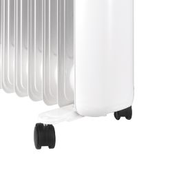 TCP 2000W Electric Portable 9-Fin Oil-Filled Radiator White - Screwfix