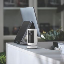 Ring Cam Plus Mains-Powered White Wired 2K Outdoor Cylinder Smart ...