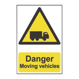 Essentials 'Danger Moving Vehicles' Sign 420mm x 297mm - Screwfix
