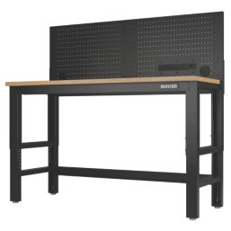 Bunker 1550mm Workbench with Peg Board + 3.1A 3-Outlet Type A USB ...
