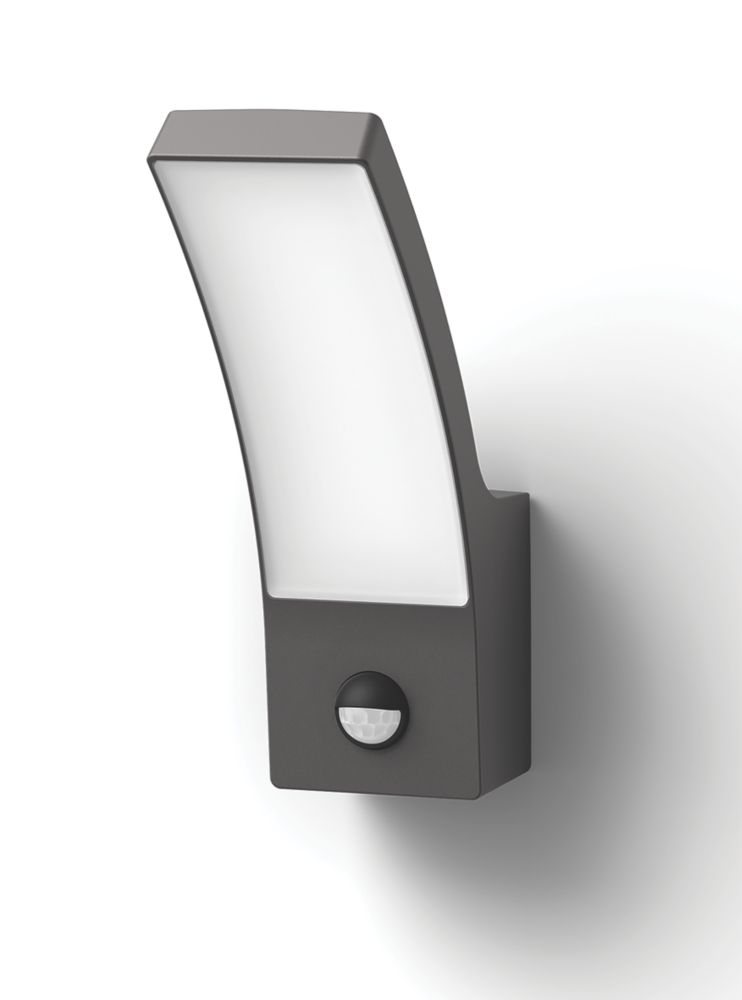 Philips Splay Outdoor LED Wall Light With PIR Sensor Anthracite 12W ...